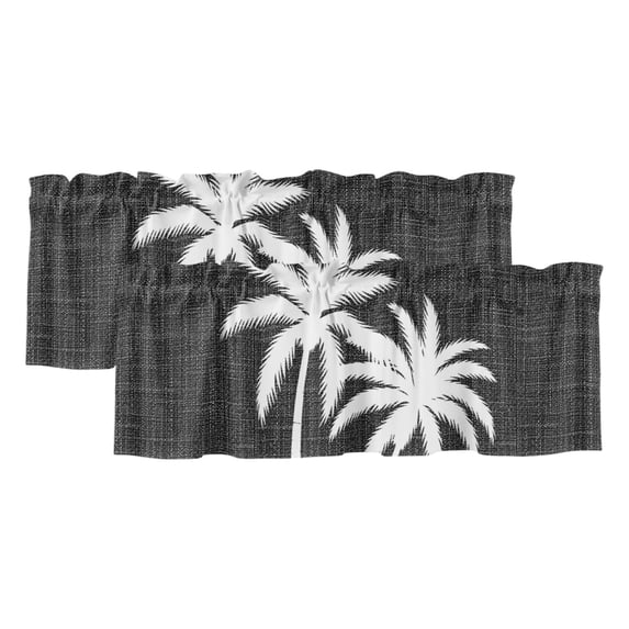 2 Pack Rustic Palm Tree Valance for Window Country Tropical Vintage ...