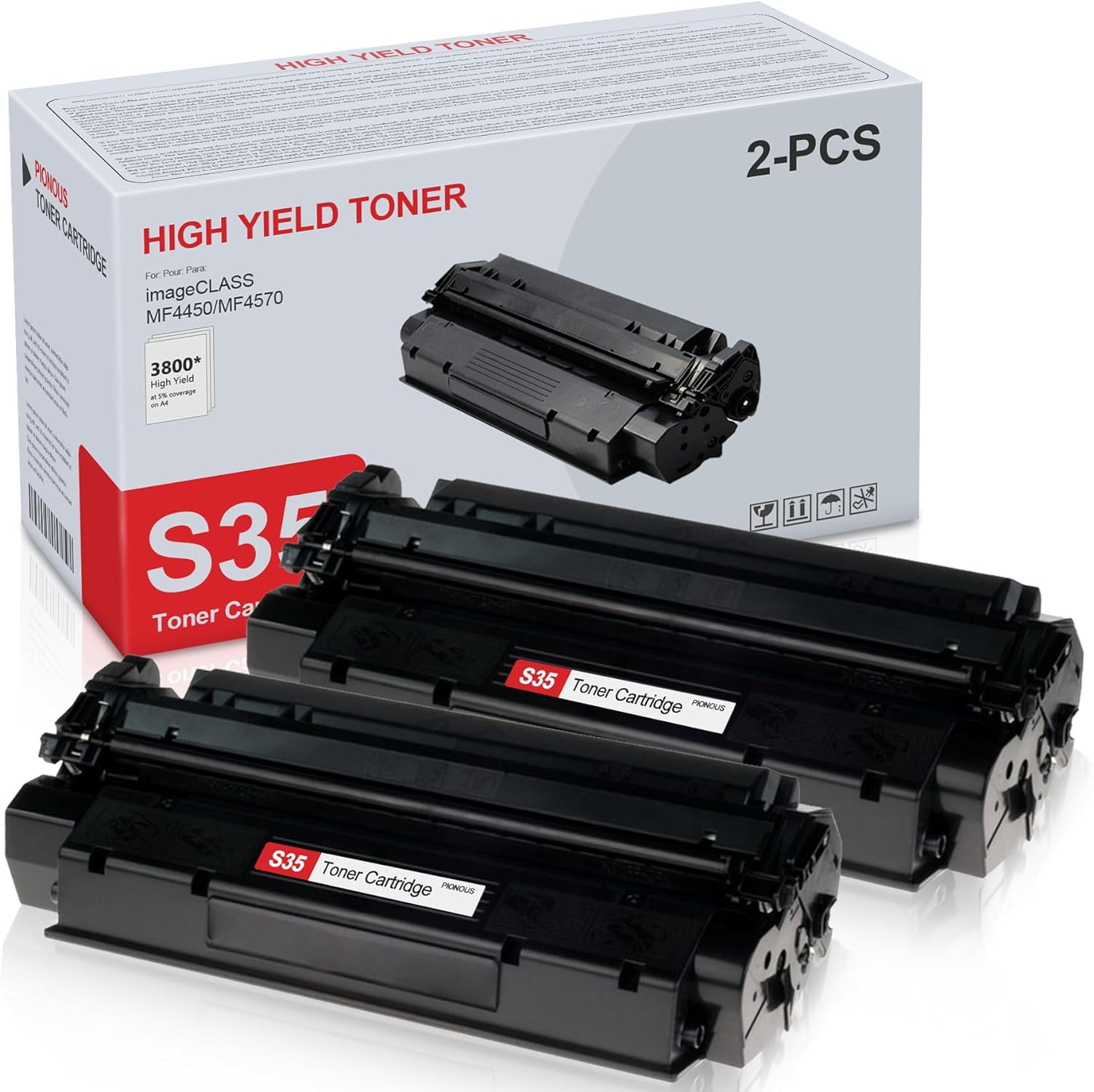 2 Pack S35 High-Yield Black Toner Cartridge : S35 Toner Replacement for ...