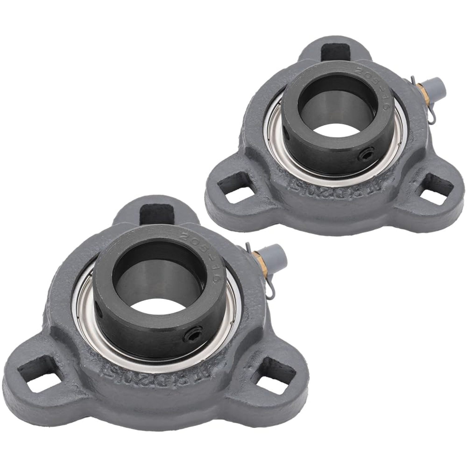 [2-Pack] SATRD205-16 - 3-Bolt Flange-Mount Ball Bearing Unit, Insert Bearing SA205-16, Cast Iron ...