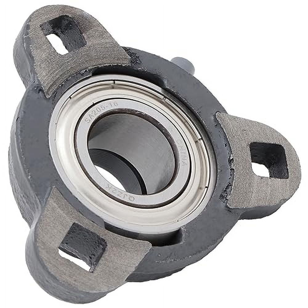 [2-Pack] SATRD205-16 - 3-Bolt Flange-Mount Ball Bearing Unit, Insert Bearing SA205-16, Cast Iron ...
