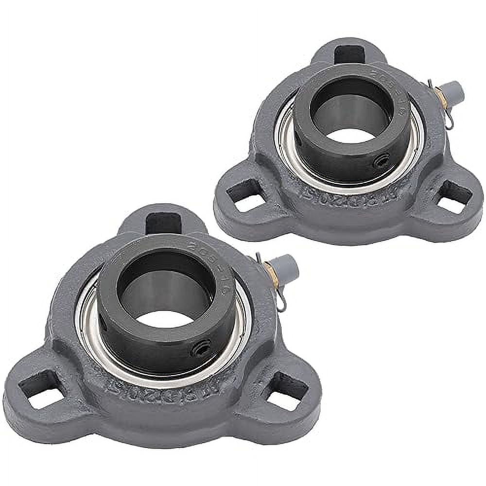 [2-Pack] SATRD205-16 - 3-Bolt Flange-Mount Ball Bearing Unit, Insert Bearing SA205-16, Cast Iron ...