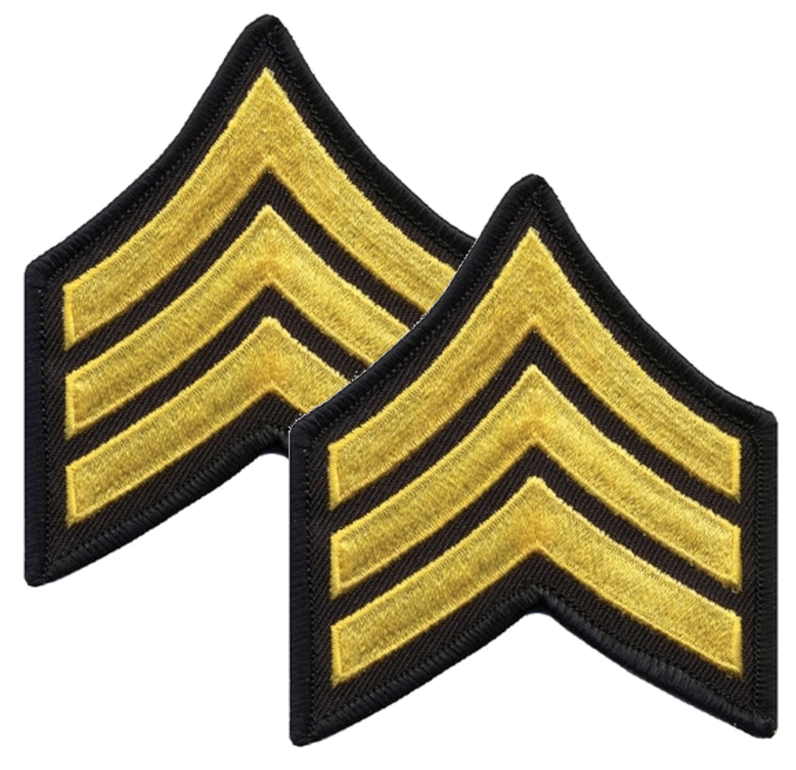 Hero’s Pride SGT Chevron Patch Pair, Medium Gold/Black, 3" Wide, 2-Pack - Walmart.com