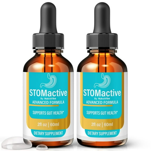 (2 Pack) STOMactive Drops – Gentle Gut & Digestive Support Formula for ...