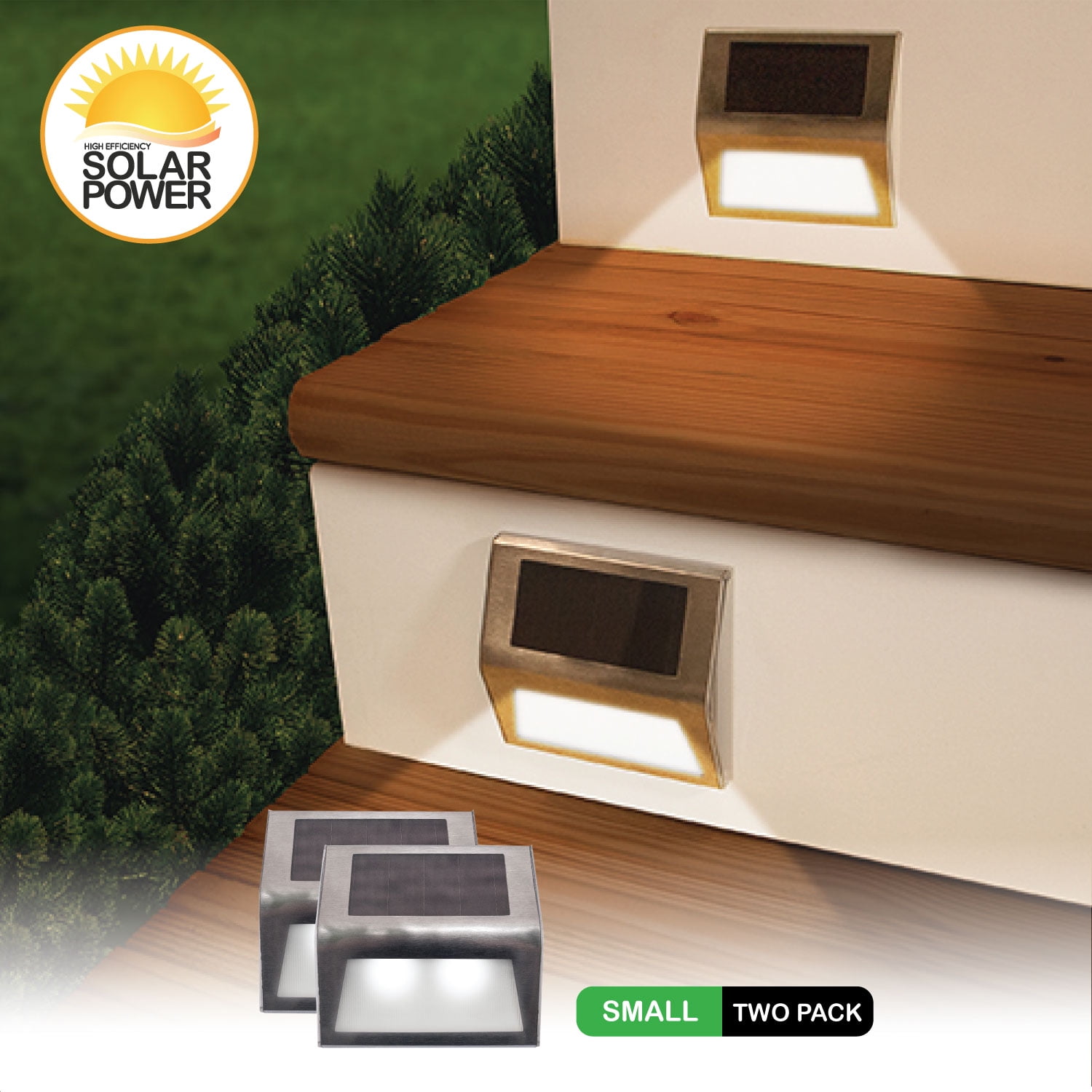 Touch Of ECO 2 Pack: SUNSTEP Outdoor Stair LED Lamp, Solar Powered ...
