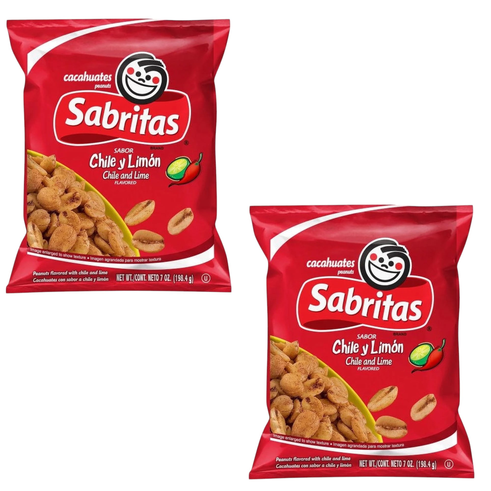 ( 2 Pack ) Sabritas Chile and Lime Flavored Peanuts, 7 oz Bag - Walmart.com