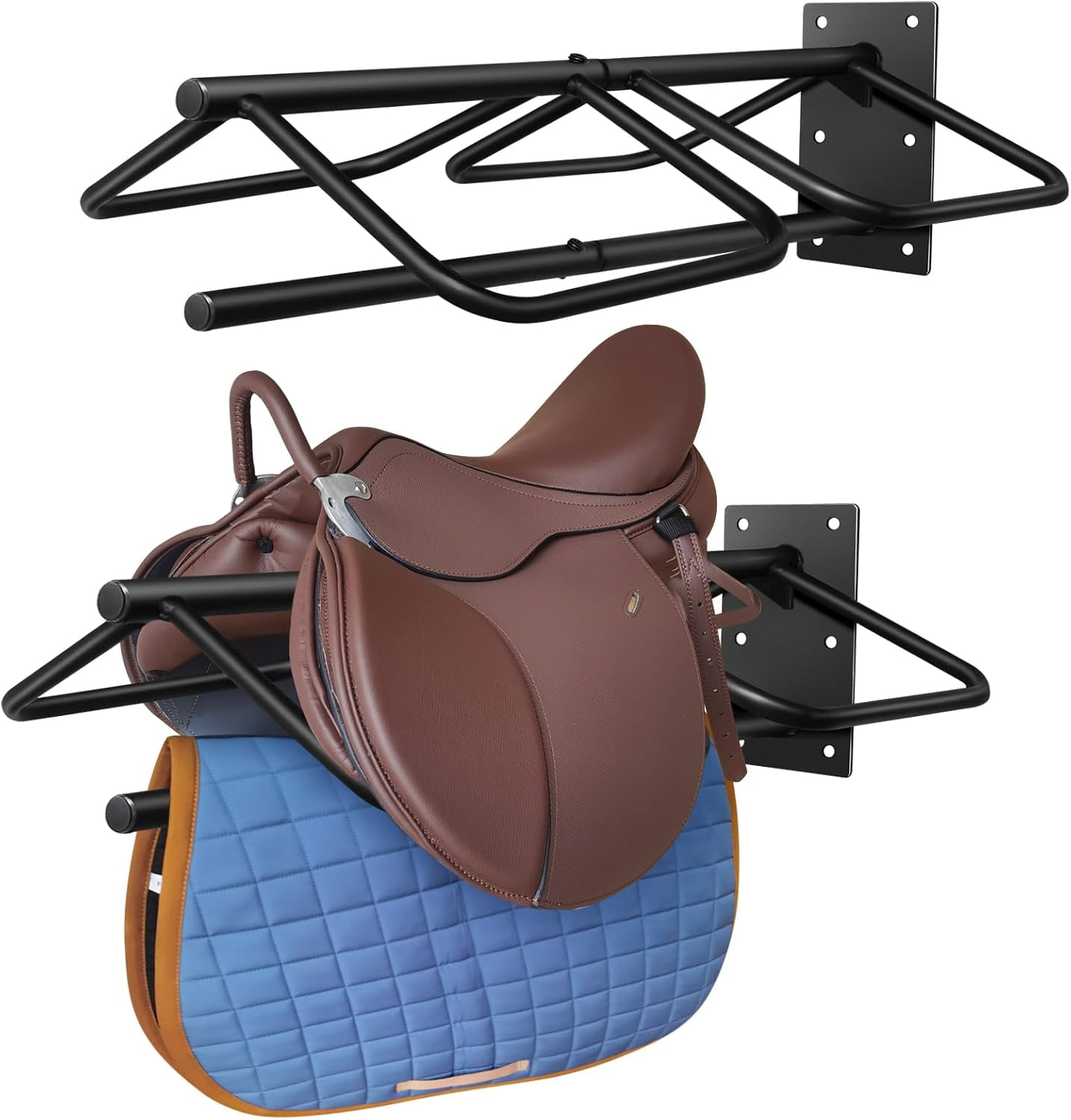 2 Pack Saddle Rack with Pad Bar for Horse, Heavy Duty Wall Mounted ...