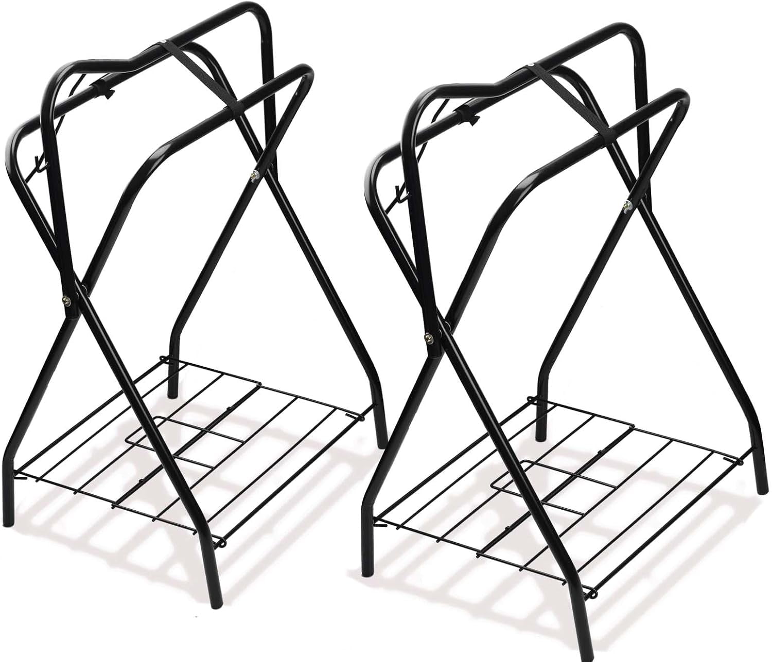2 Pack Saddle Rack Portable Folding Horse Saddle Stand for English and ...