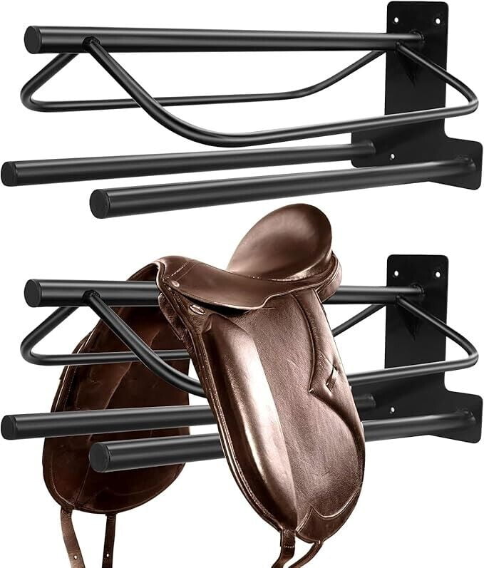 2 Pack Saddle Rack,Wall Mounted Saddle Rack Stand with Pad Bar For ...