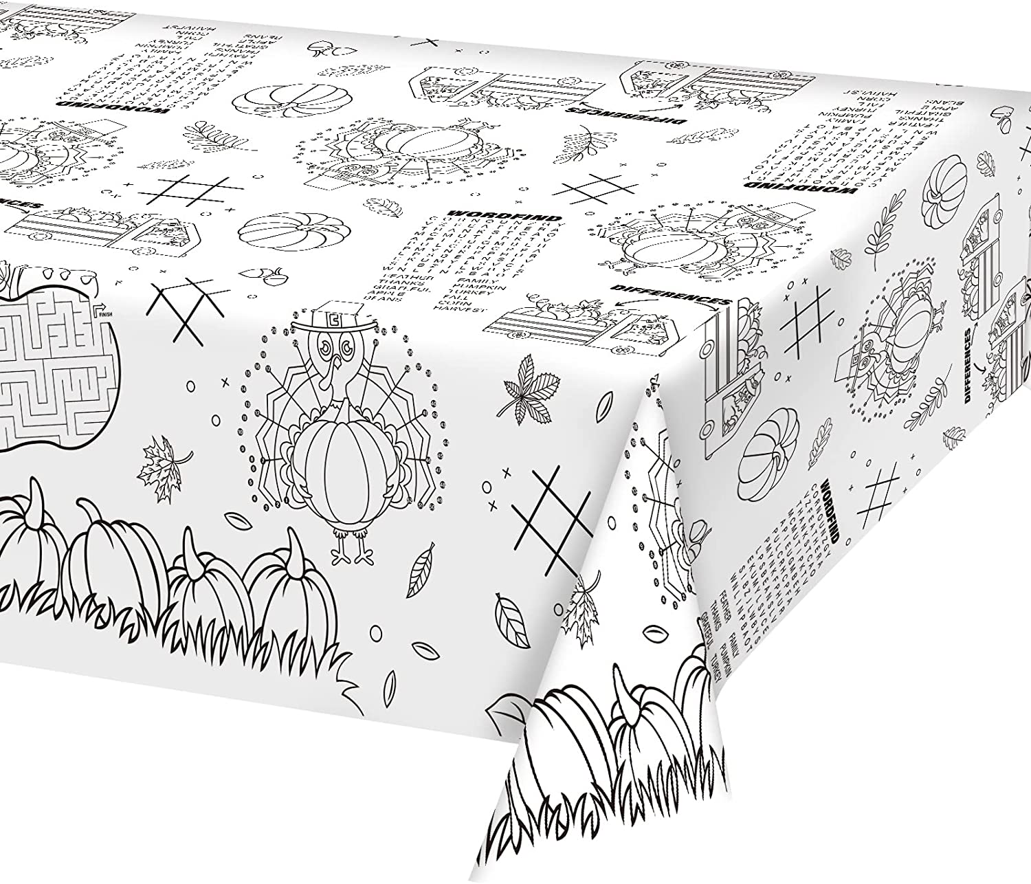 2 Pack Safari Jungle Theme Kids Coloring Paper Tablecloth, Interactive ...