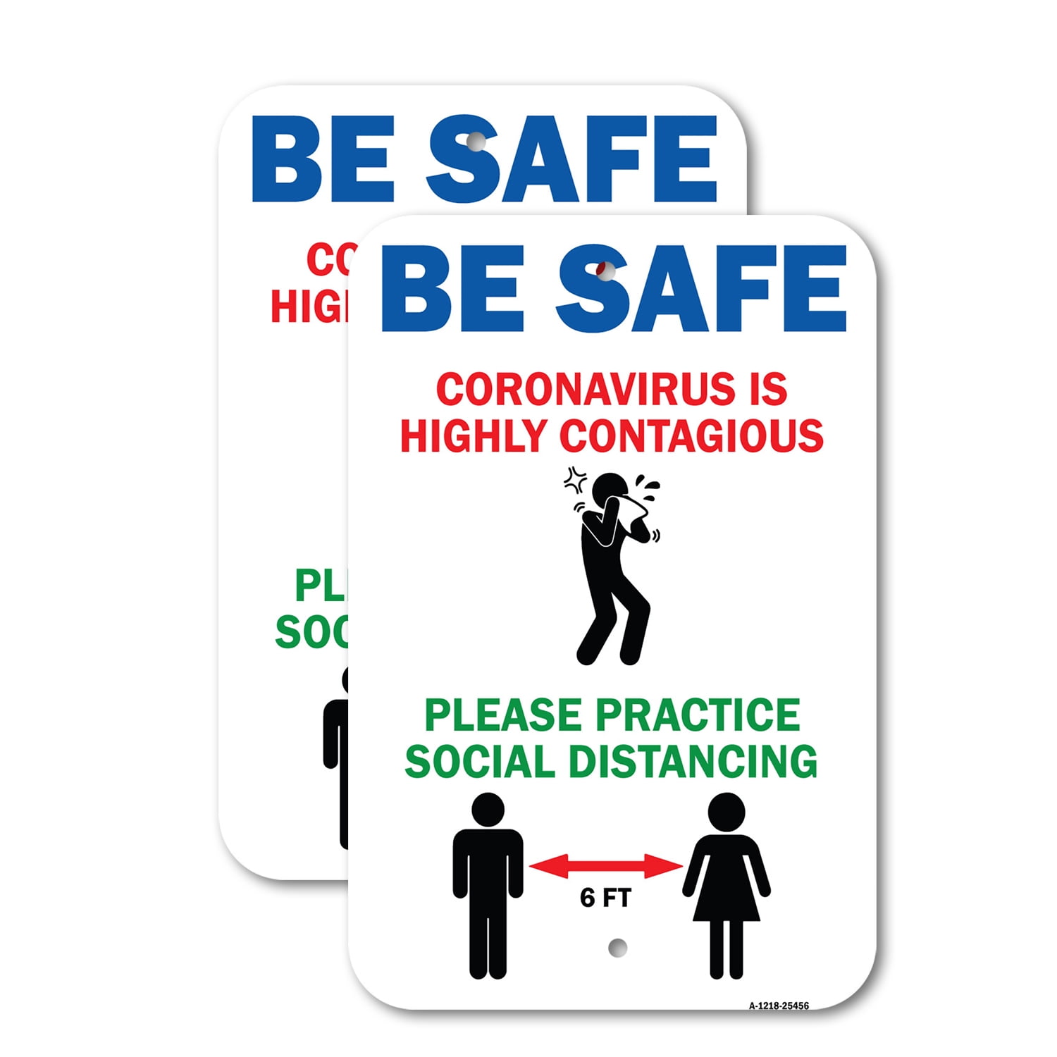 (2 Pack) Be Safe Coronavirus Is Highly Contagious | 18" X 24" Heavy ...