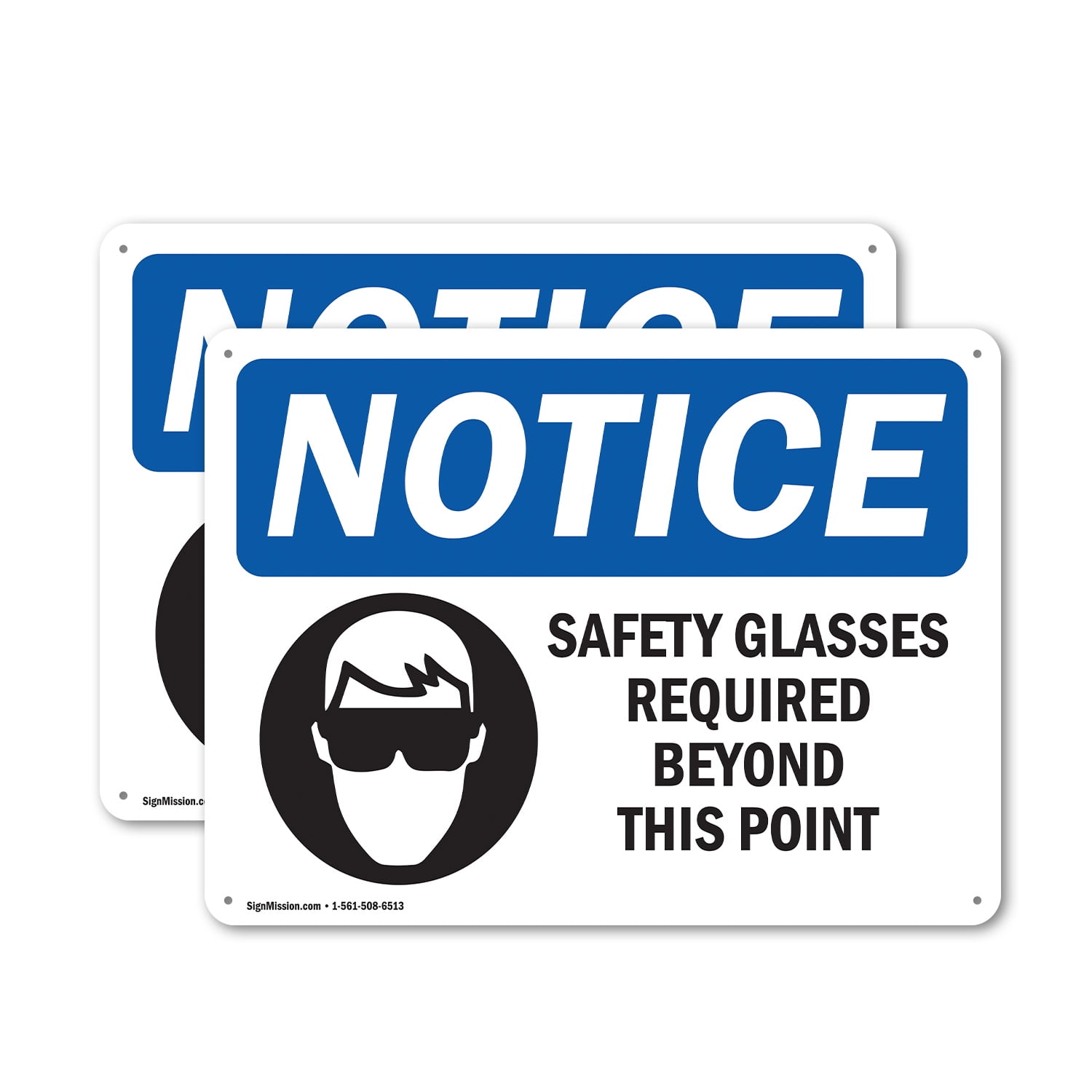 2 Pack Safety Glasses Required Beyond Osha Notice Sign 24 Inch X 18