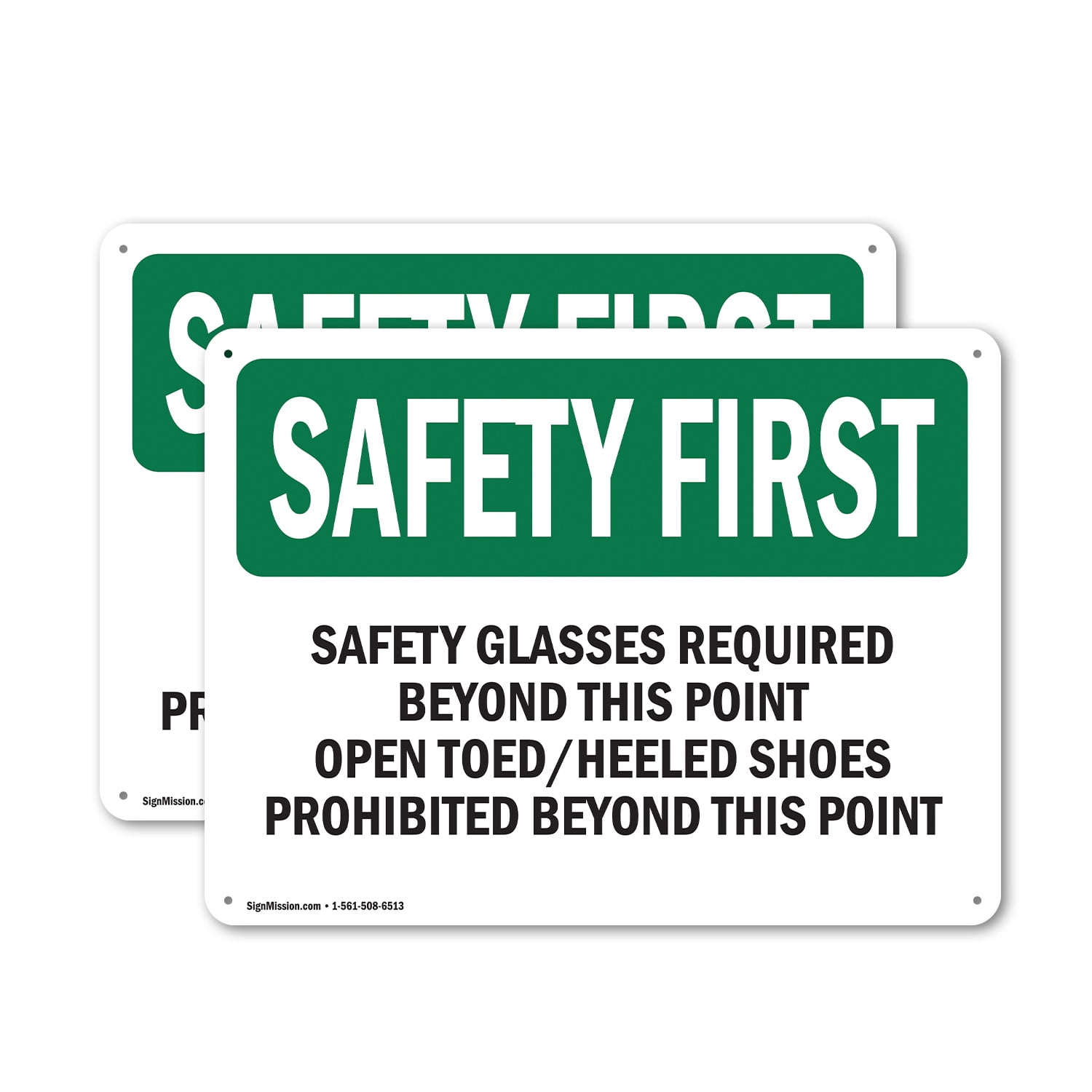 (2 Pack) Safety Glasses Required Beyond This Point OSHA Safety First ...