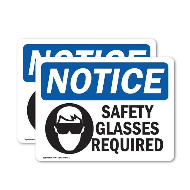 (2 Pack) Safety Glasses Required Sign - Walmart.com