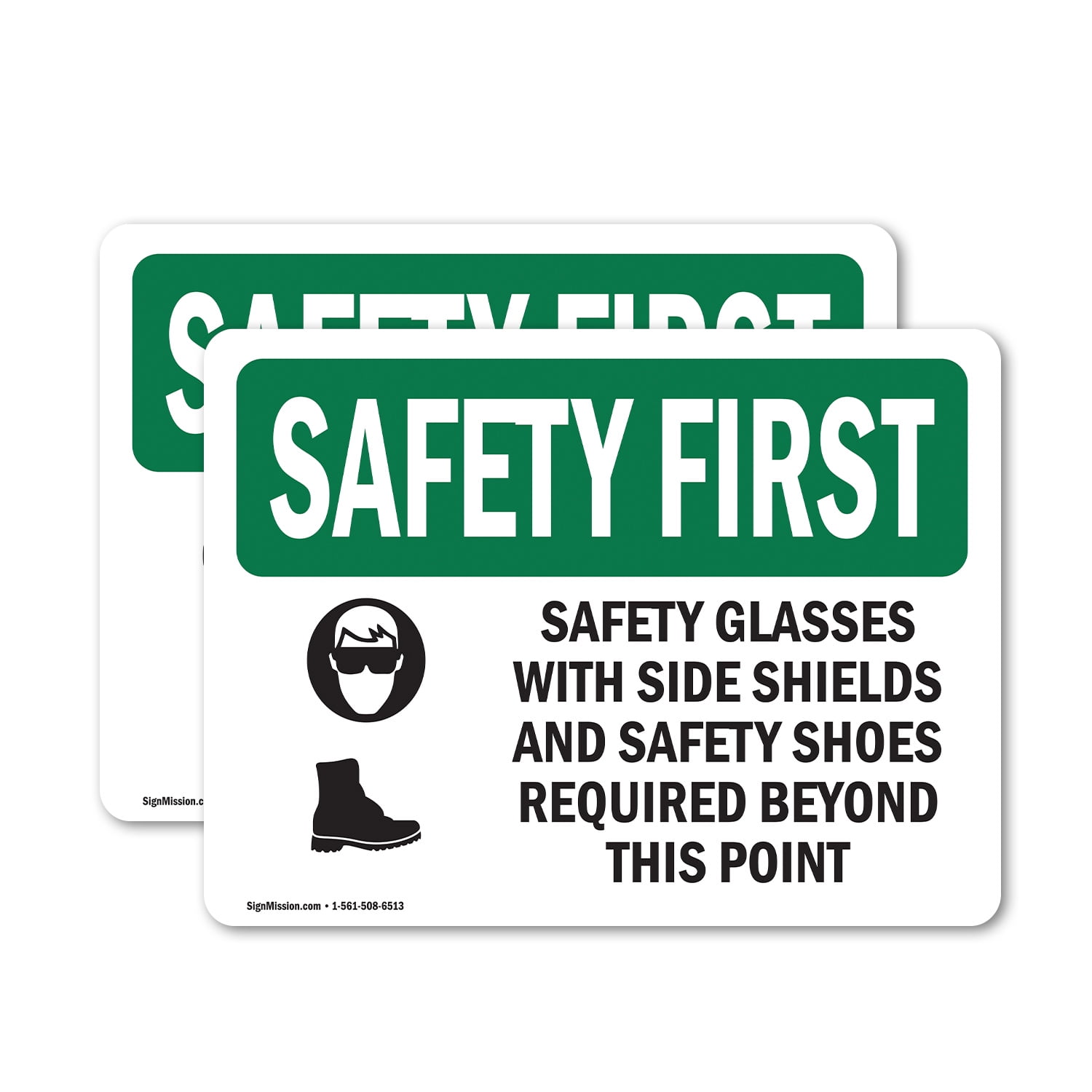 (2 Pack) Safety Glasses With Side Shields With Symbol OSHA Safety First ...