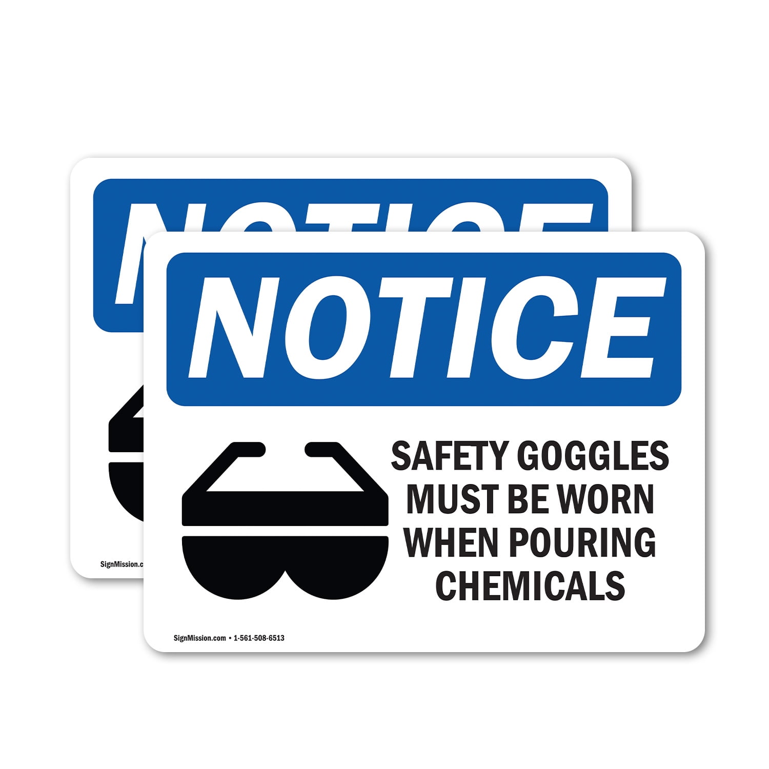 (2 Pack) Safety Goggles Must Be Worn Sign - Walmart.com