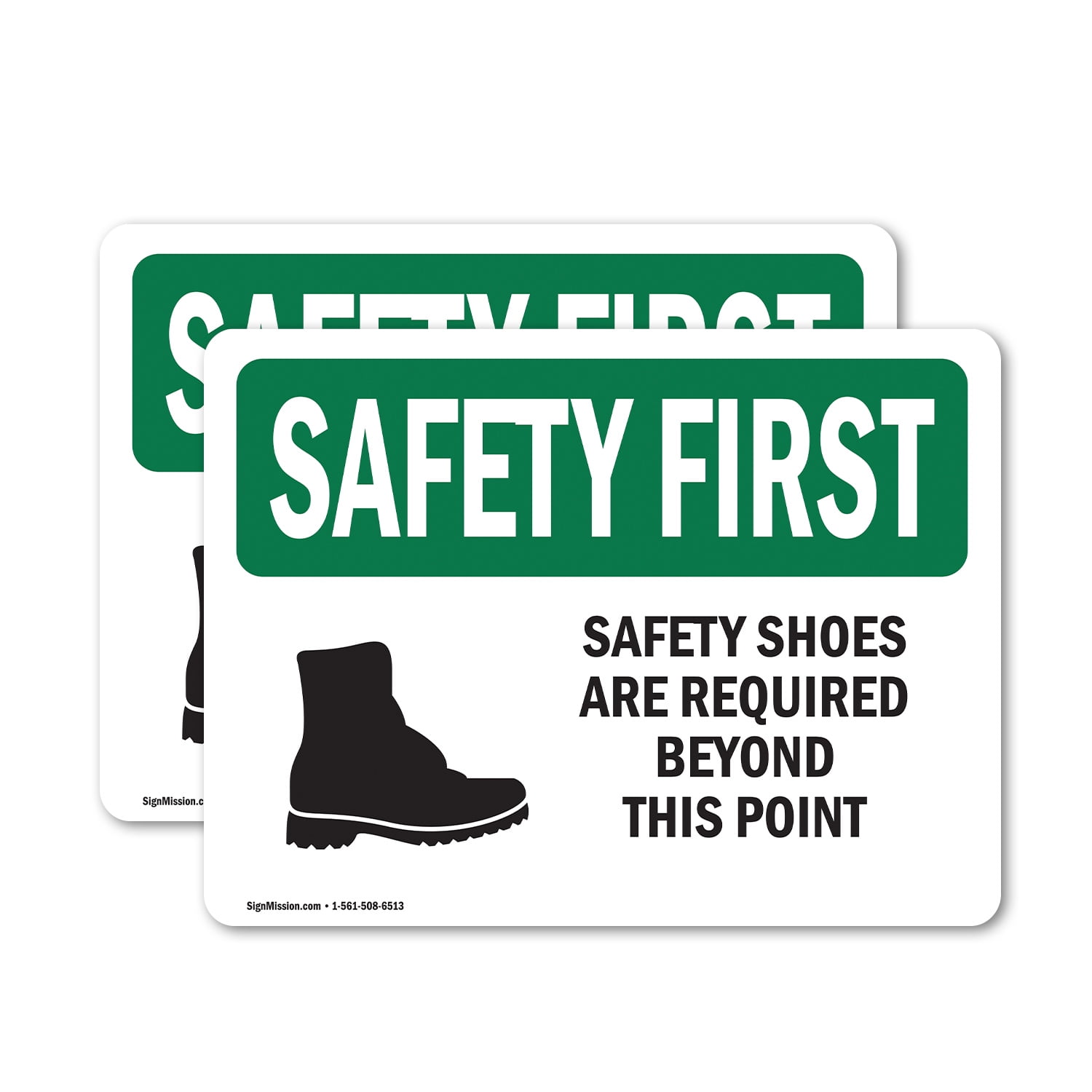(2 Pack) Safety Shoes Are Required Beyond With Symbol OSHA Safety First ...