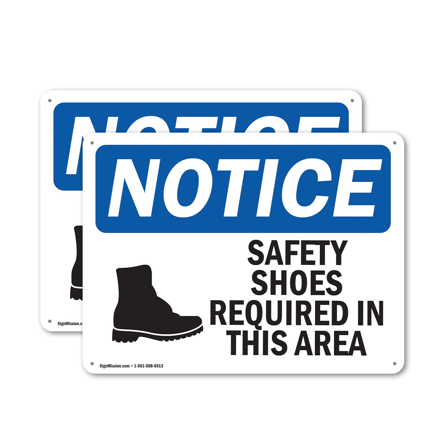 (2 Pack) Safety Shoes Required Area Symbol OSHA Notice Sign 24 Inch X ...