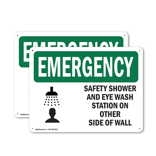 (2 Pack) Safety Shower And Eye Wash Station With Symbol OSHA Emergency ...