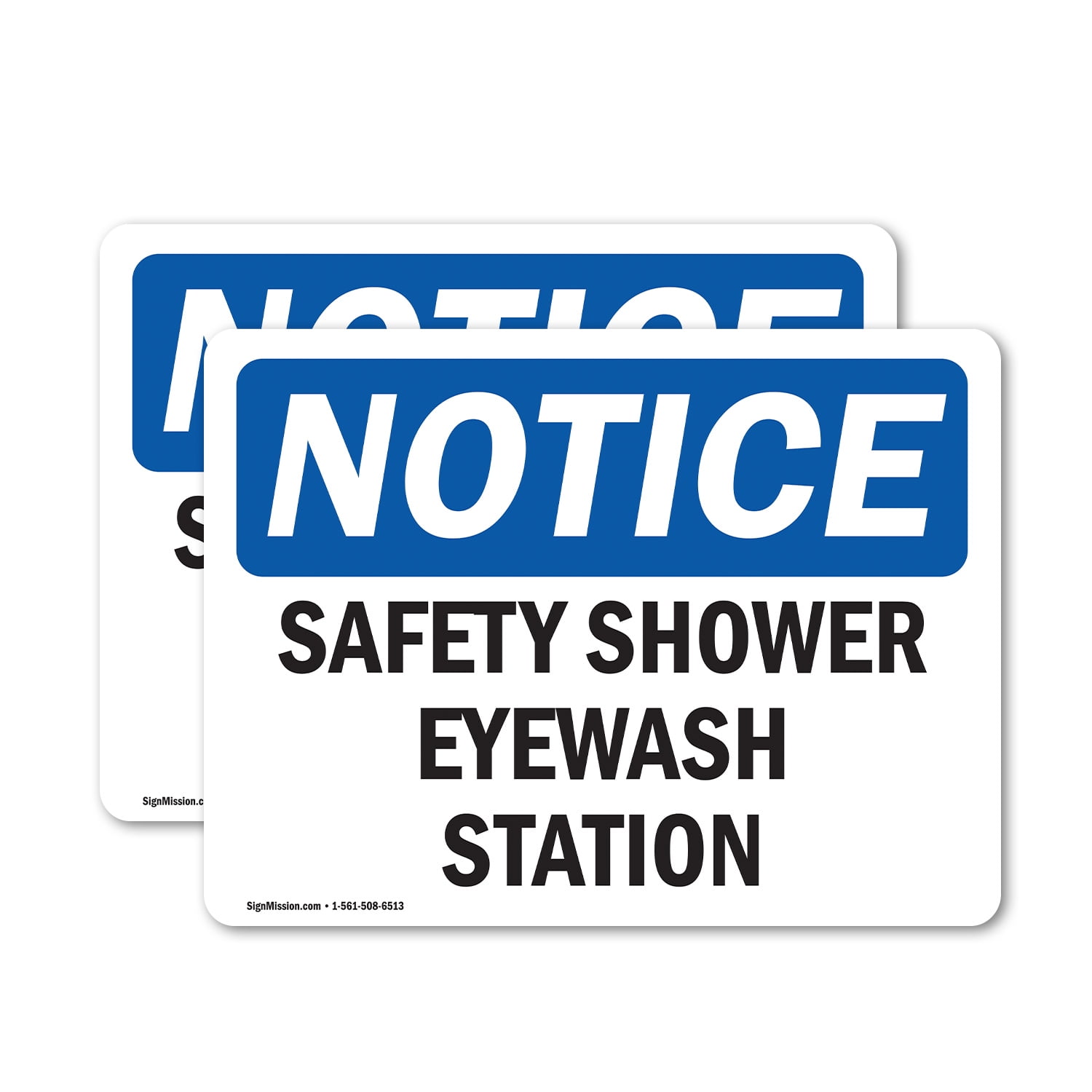 (2 Pack) Safety Shower Eyewash Station OSHA Notice Sign 18 Inch X 12 ...