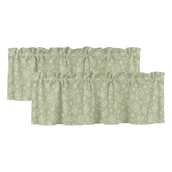 2 Pack Sage Green Bandana Valance for Window Rustic Southwestern ...