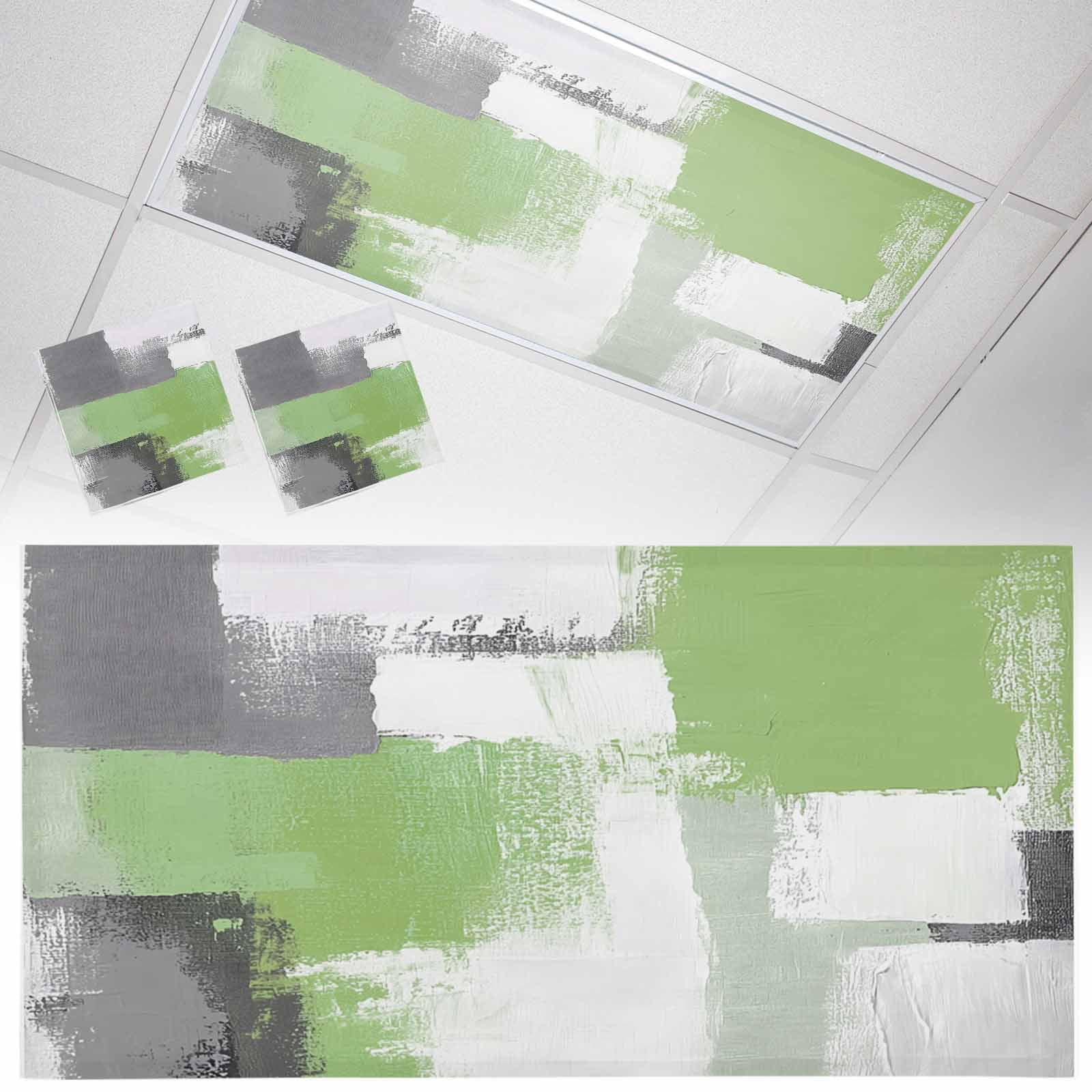 2 Pack Sage Green Fluorescent Light Covers for Ceiling Lights Gray ...