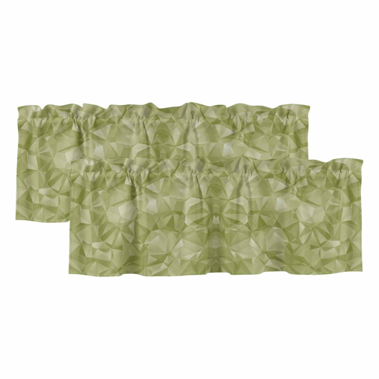 2 Pack Sage Green Geometric Valances for Windows Bedroom Living Room ...