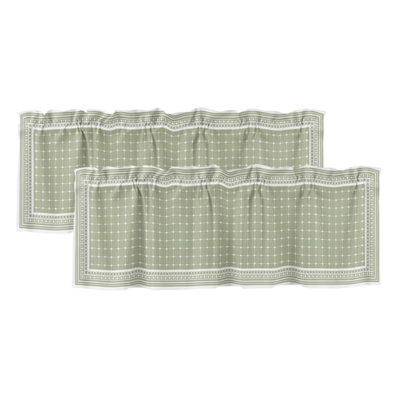 2 Pack Sage Green Plaid Valance for Window Country Rustic Farmhouse ...