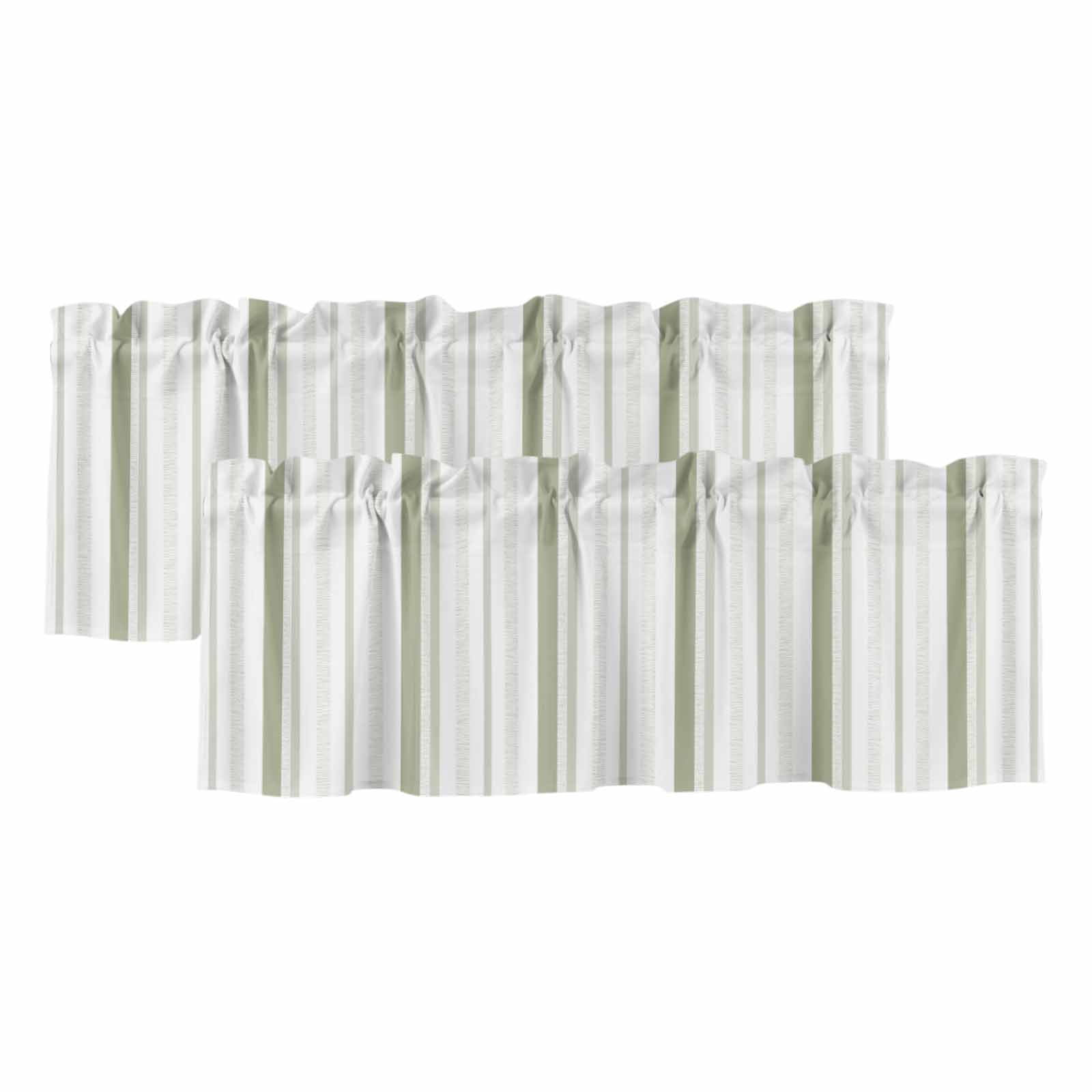 2 Pack Sage Green Stripe Valance for Window Modern Minimalist Geometric ...