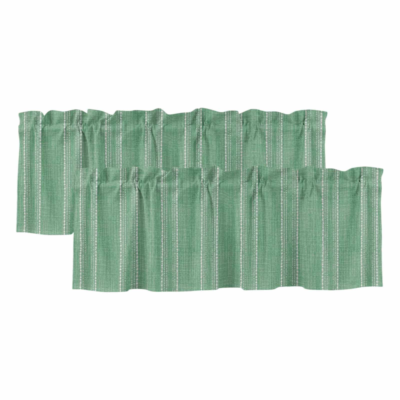 2 Pack Sage Green Striped Valance for Window Coastal Grandma Farmhouse ...