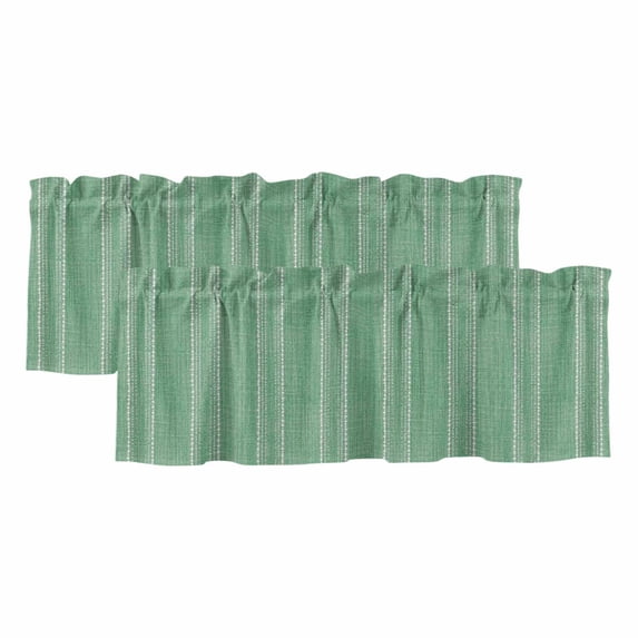 2 Pack Sage Green Striped Valance for Window Coastal Grandma Farmhouse ...