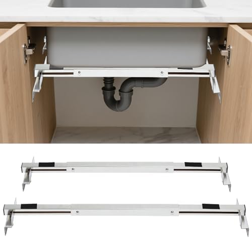 2 Pack Sainless Steel Undermount Sink Brackets Adjustable Length 28-39. ...