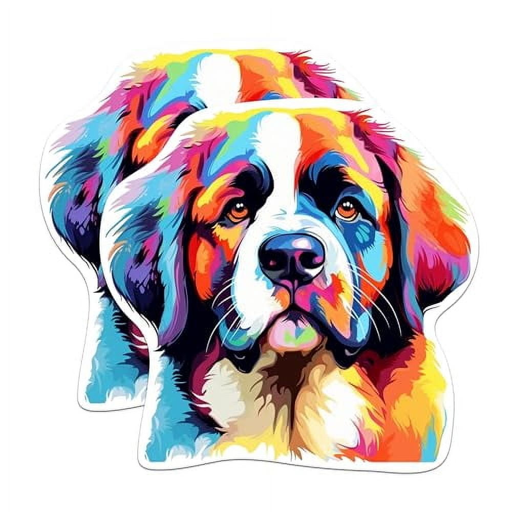 (2 Pack) Saint Bernard Dog Breed Magnets - 5 Inches On Longest Side ...
