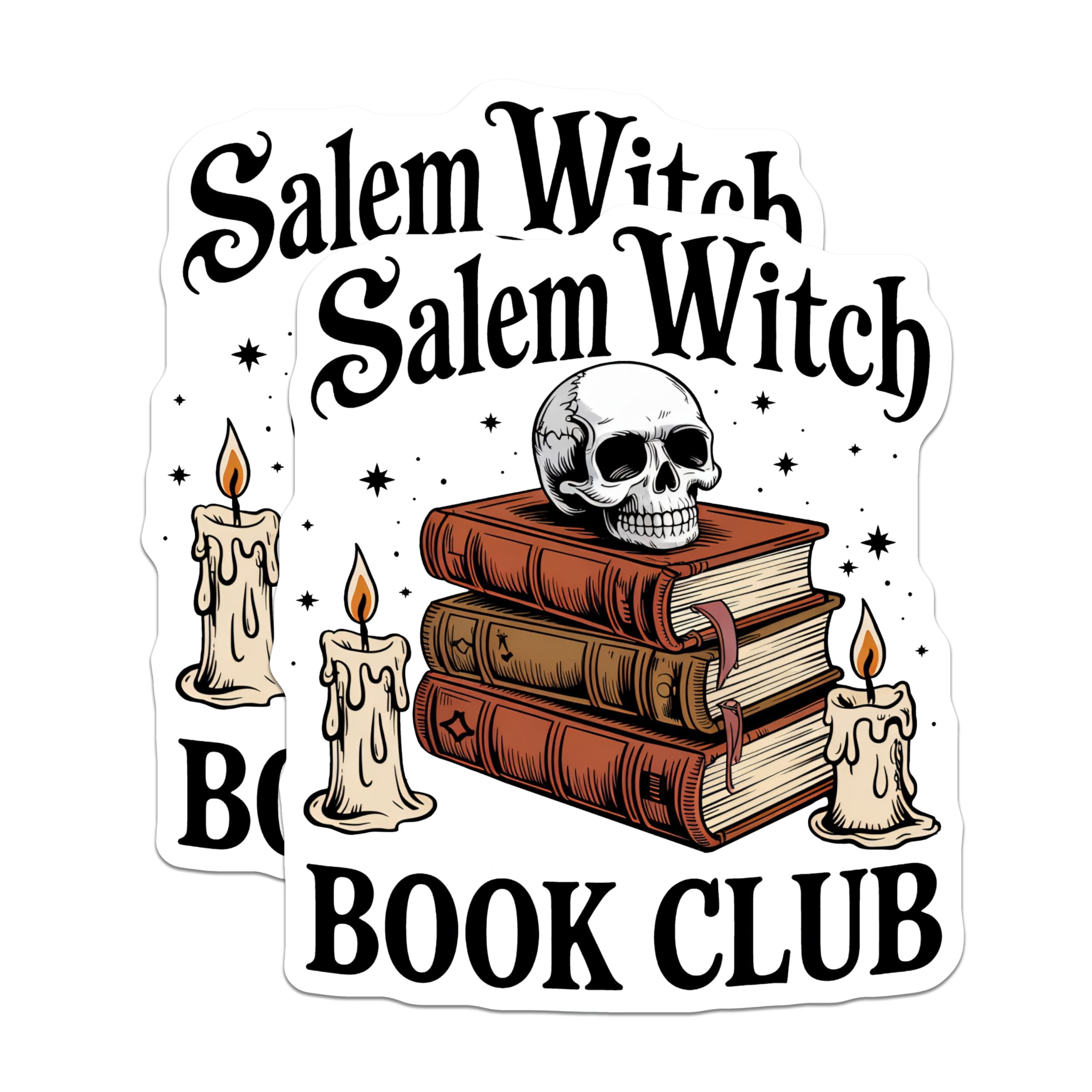 (2 Pack) Salem Witch Stickers - Book Club Stickers - Occult Stickers ...