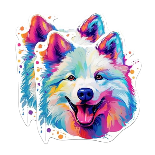 (2 Pack) Samoyed Dog Breed Stickers - 5 Inches On Longest Side - Choose ...