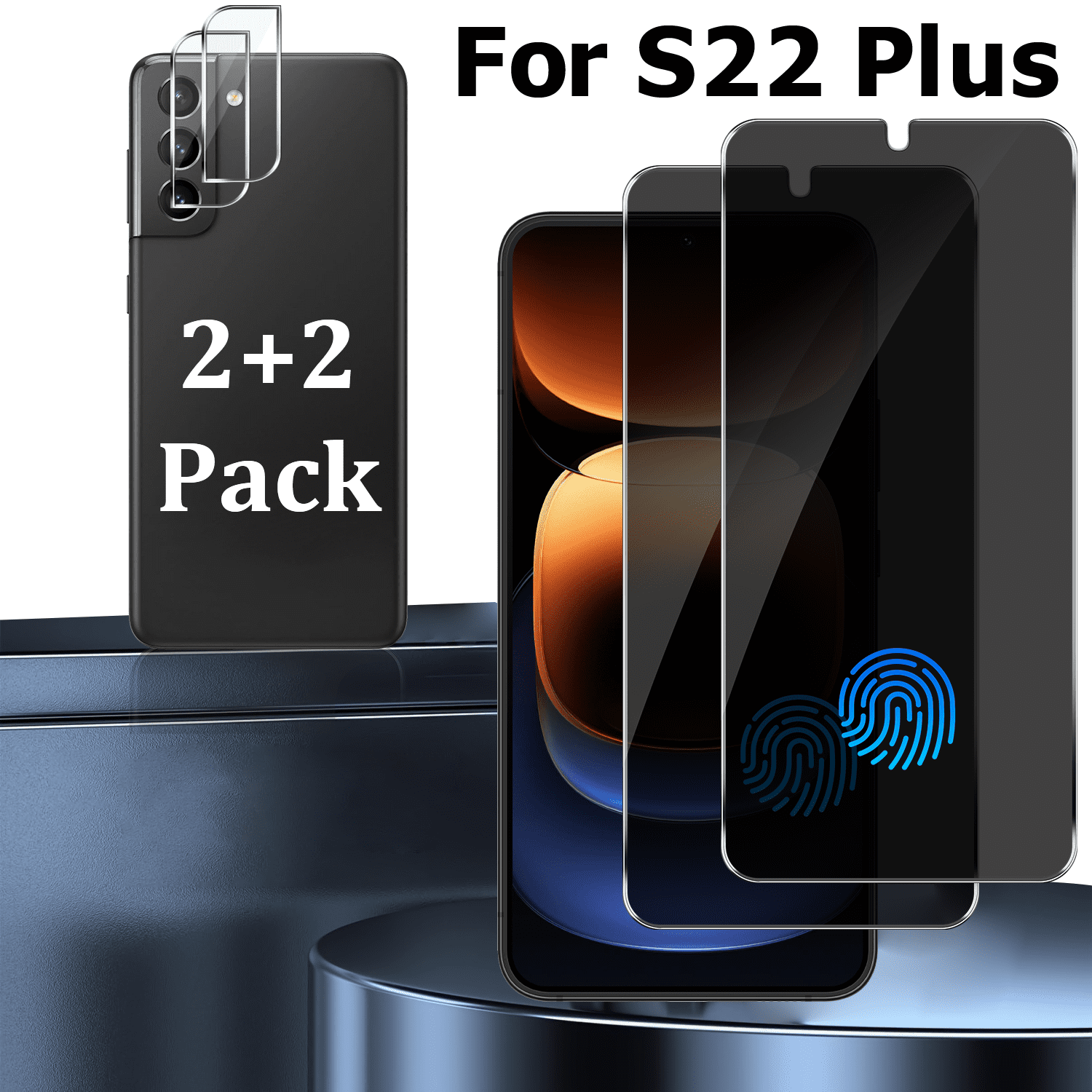 2 Pack For Samsung Galaxy S22 Plus Privacy Screen Protector 6.7 Inch ...