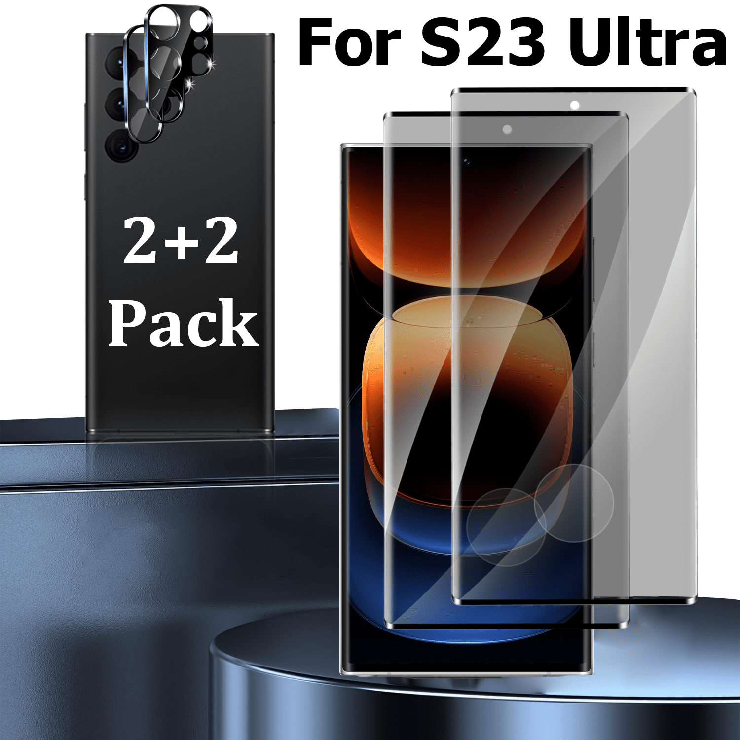 2 Pack For Samsung Galaxy S23 Ultra Privacy Screen Protector 6.8 Inch ...