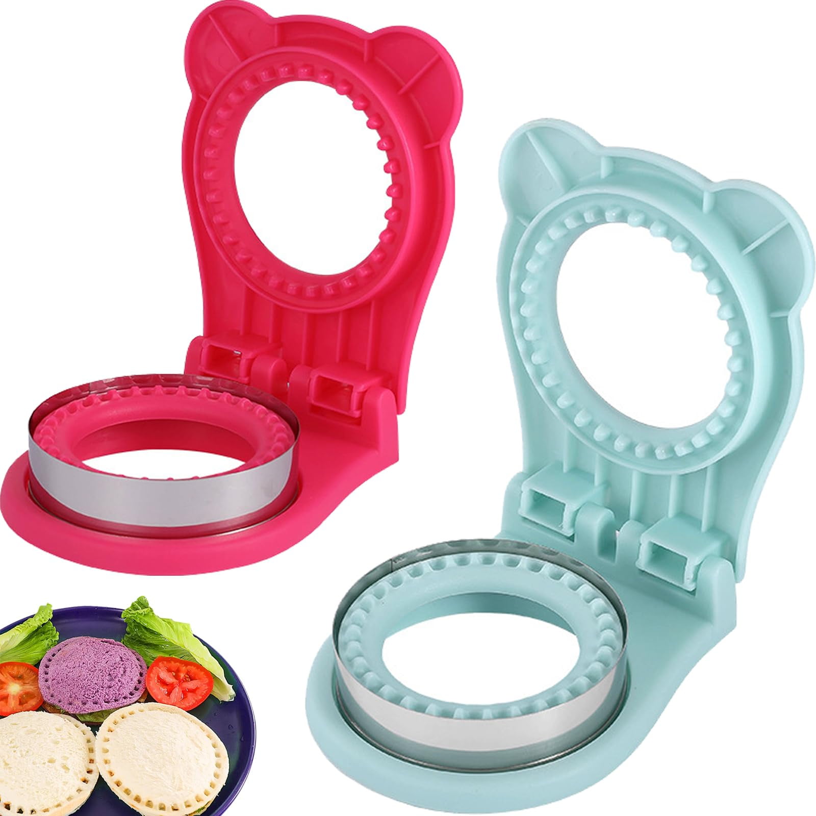【2 Pack】Sandwich Cutter and Sealer，Uncrustable Sandwich Maker for ...