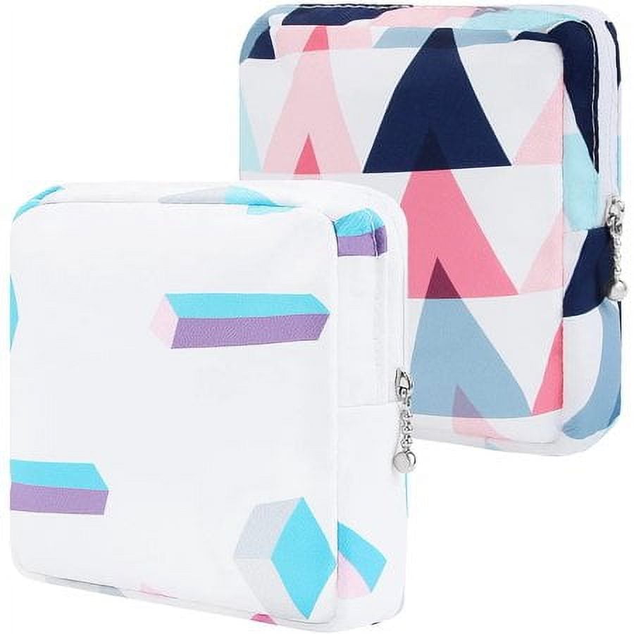 2 Pack Sanitary Napkin Storage Bag, Menstrual Pad Tampon Zipper Bags ...