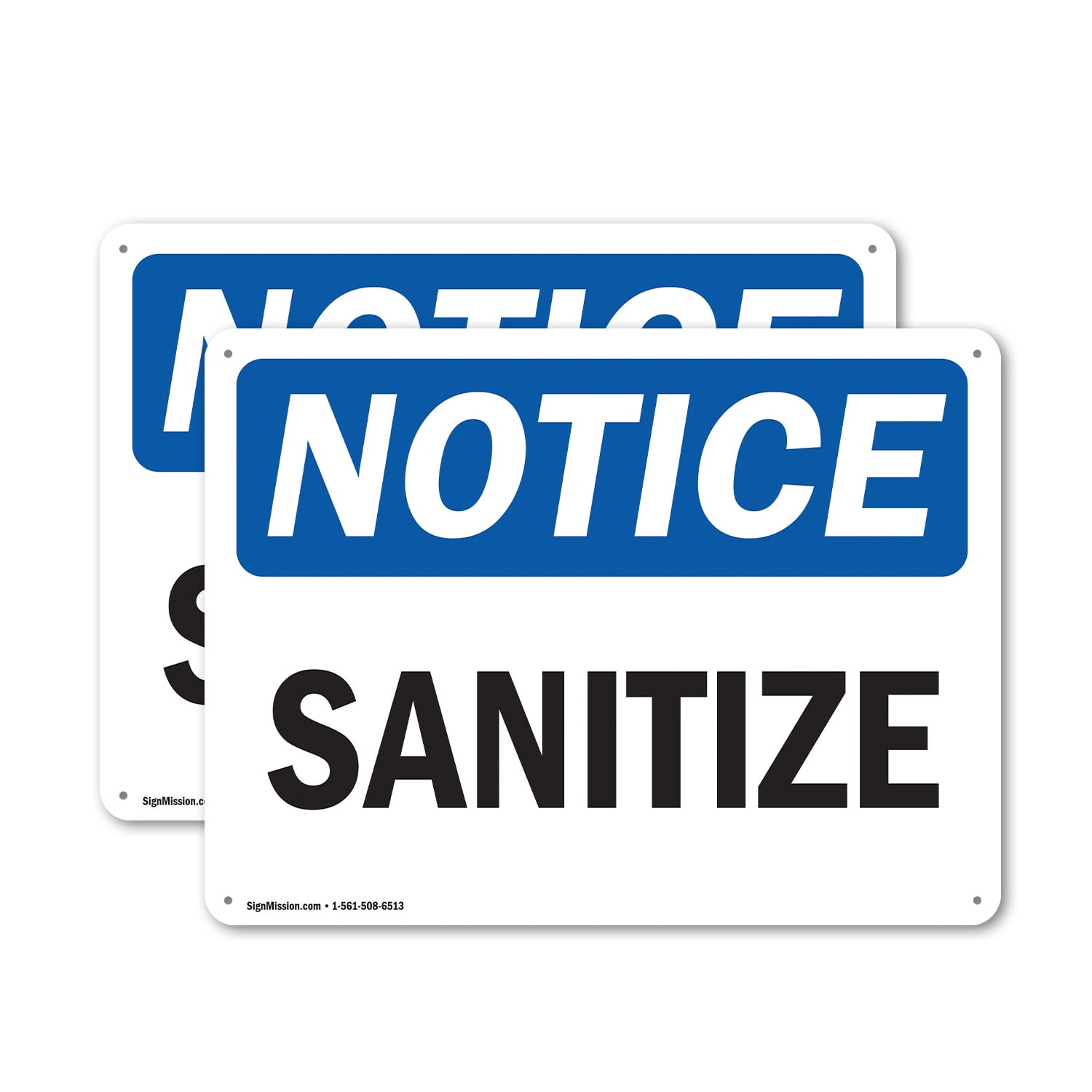 (2 Pack) Sanitize OSHA Notice Sign 18 Inch X 12 Inch Indoor / Outdoor ...