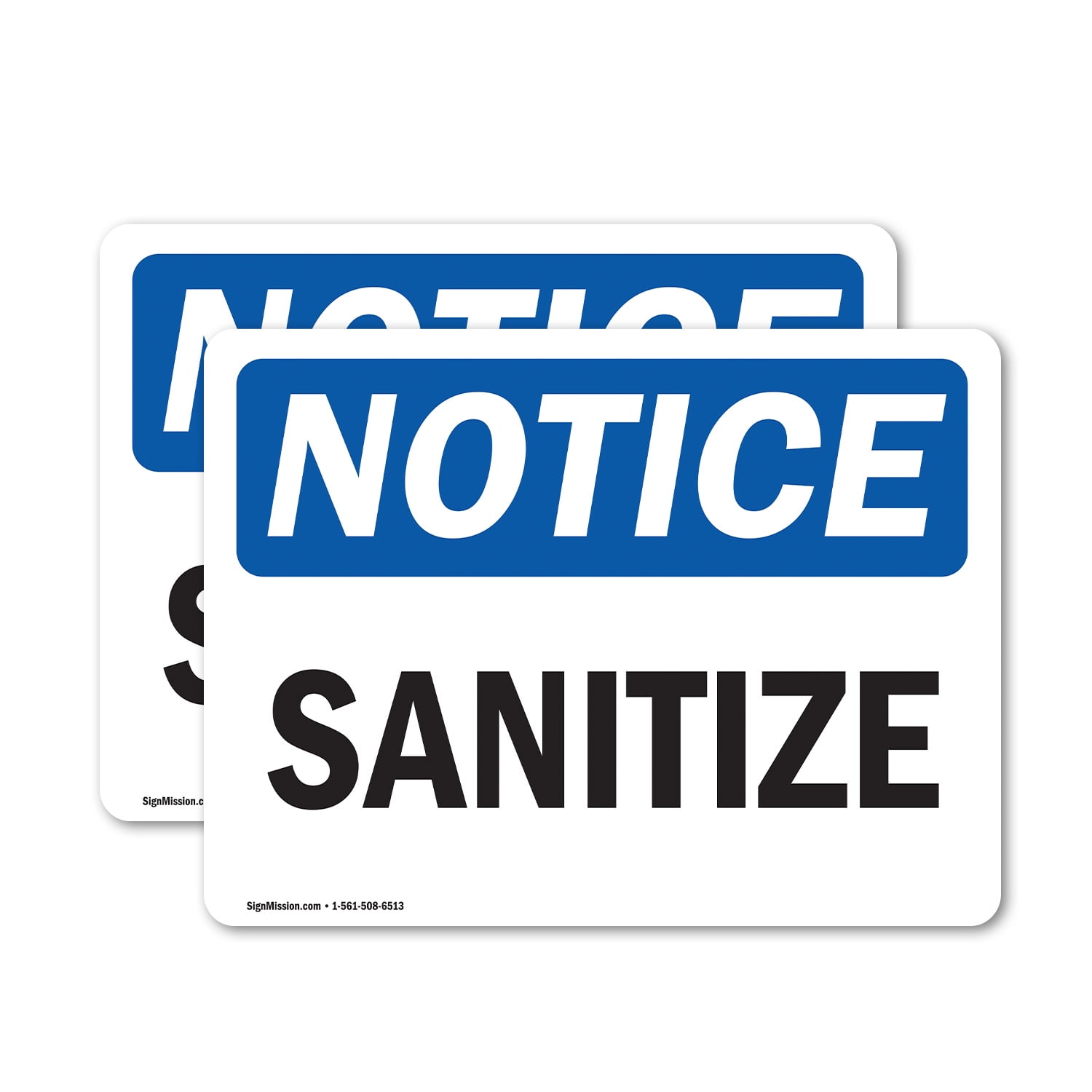 (2 Pack) Sanitize OSHA Notice Sign 24 Inch X 18 Inch Vinyl Label Decal ...
