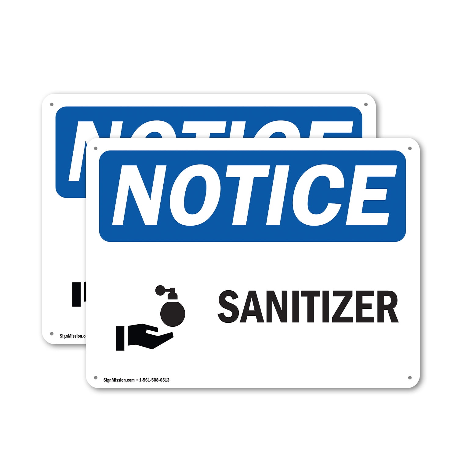 (2 Pack) Sanitizer OSHA Notice Sign 24 Inch X 18 Inch Indoor / Outdoor ...