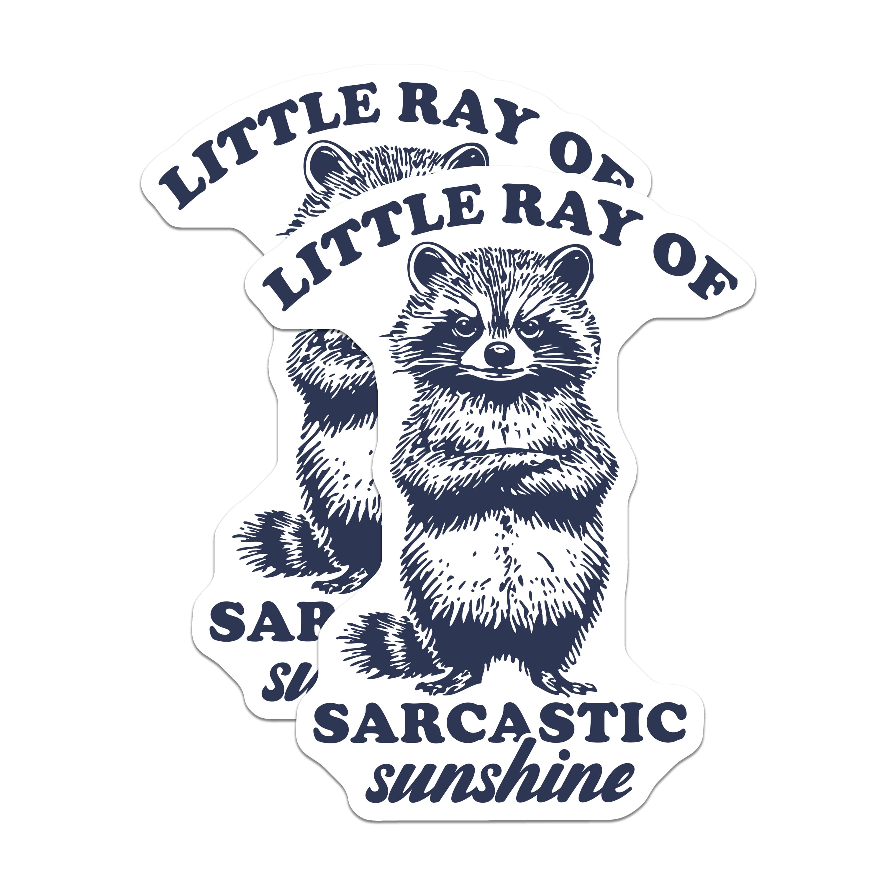 (2 Pack) Sarcastic Sunshine Raccoon Stickers - Funny Trash Panda Decal ...