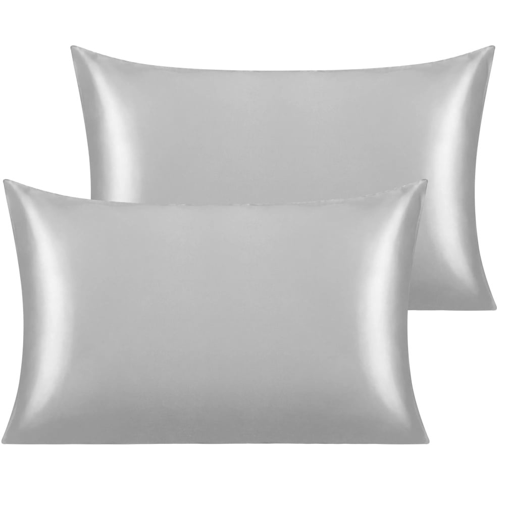 2 Pack Satin Pillowcases, Silky and Luxurious Travel Pillow Covers with ...