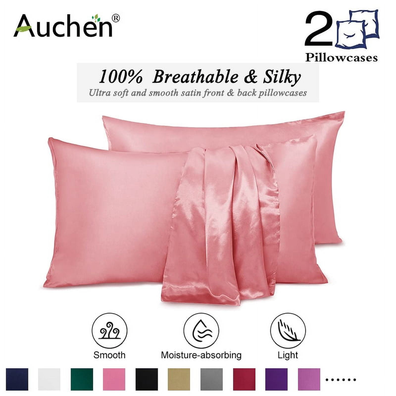 2 Pack Satin Silk Pillowcase for Hair and Skin, Ultra Silky Satin ...