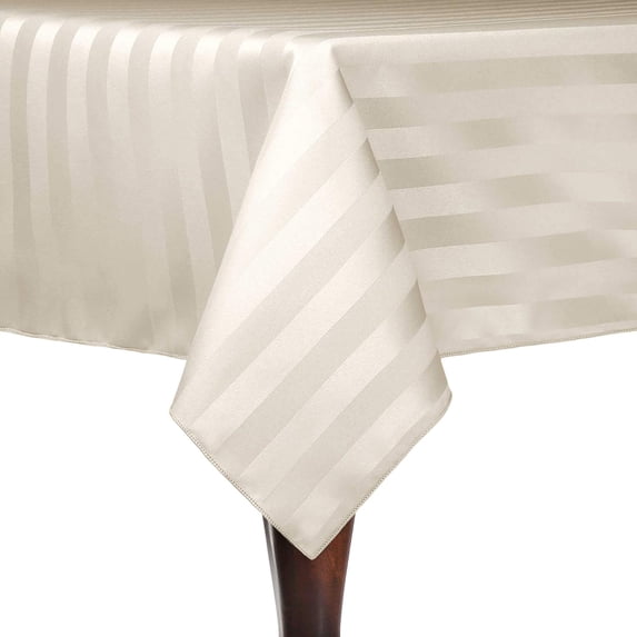 2 Pack Satin Stripe 45x45 Inch Square Tablecloths, Ivory Cream ...