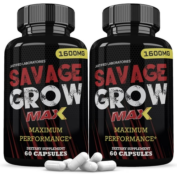 (2 Pack) Savage Grow Max 1600MG Advanced Men's Heath Formula 120 ...