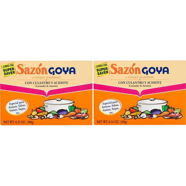 2 Pack | Sazon Goya Coriander and Annatto Seasoning Packets, 6.33 oz ...