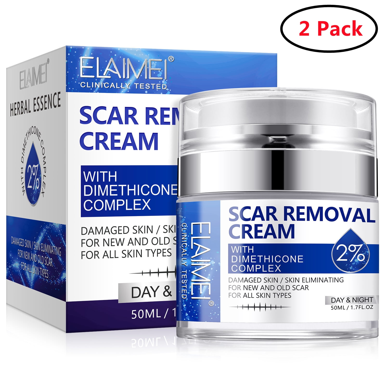 2 Pack Scar Removal Cream - 2022 Upgraded Advanced Scar Treatment Gel ...