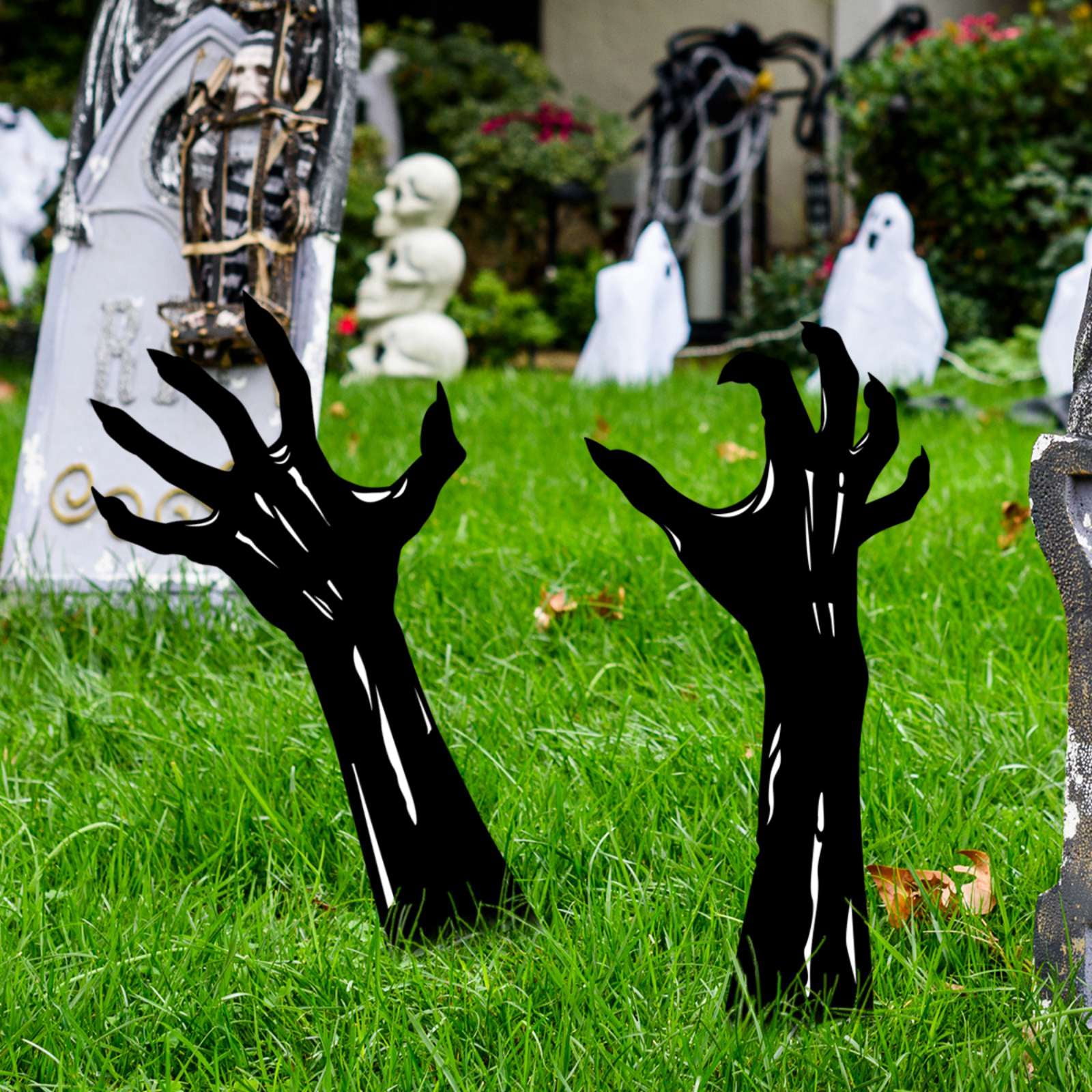 2 Pack Scary Hands Lawn Stakes Halloween Decor Outdoor Garden Decor ...