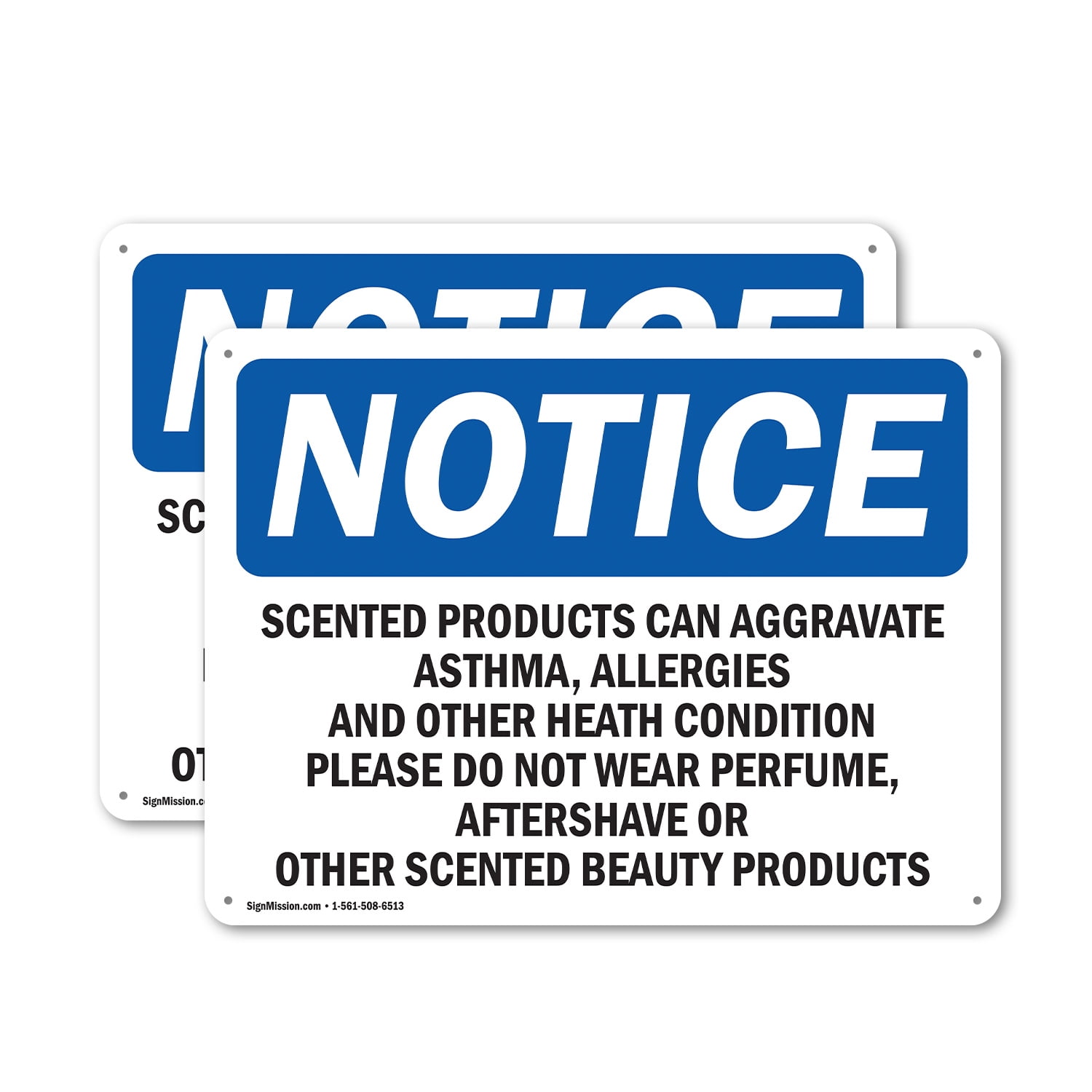 (2 Pack) Scented Products Can Aggravate Asthma Allergies OSHA Notice ...
